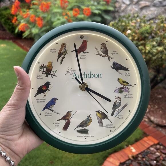 Audubon | Wall Decor | Audubon Society Clock Singing Bird Clock Wall ...